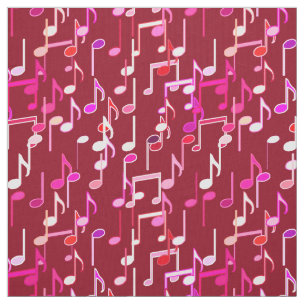 Musical Notes print - turquoise, multi Fabric | Zazzle.com