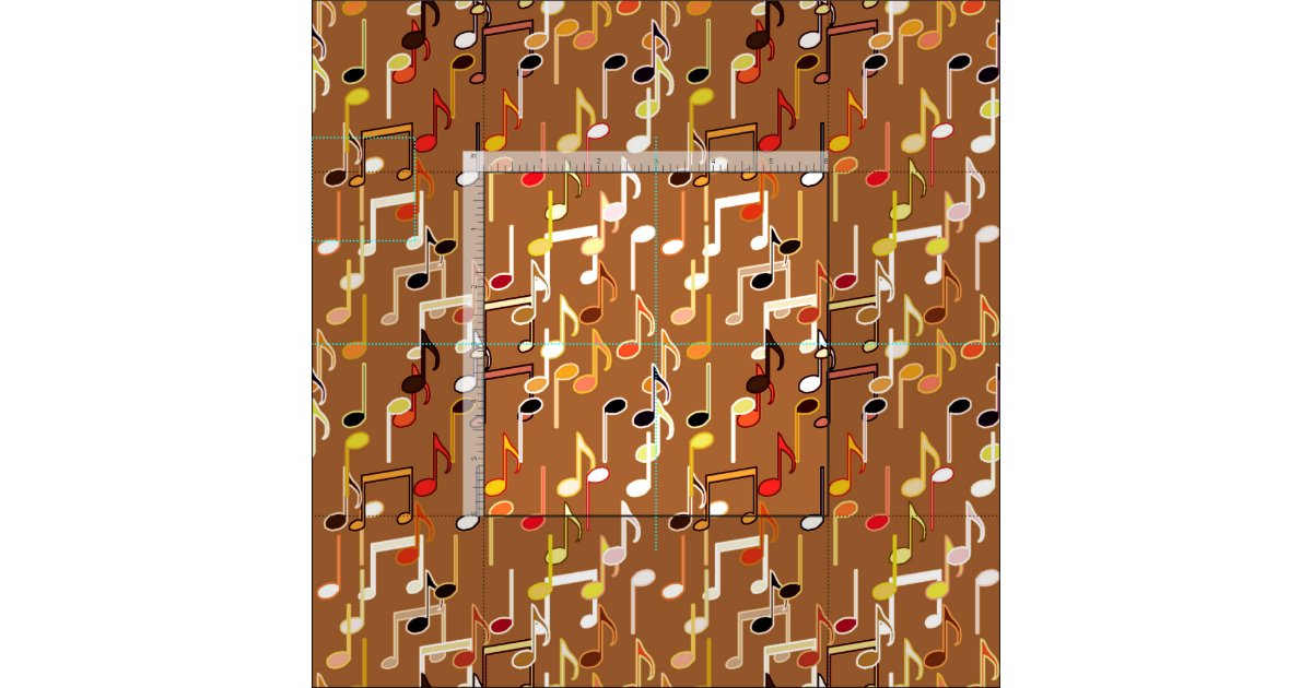 Musical Notes print - Caramel Tan, Multi Fabric | Zazzle