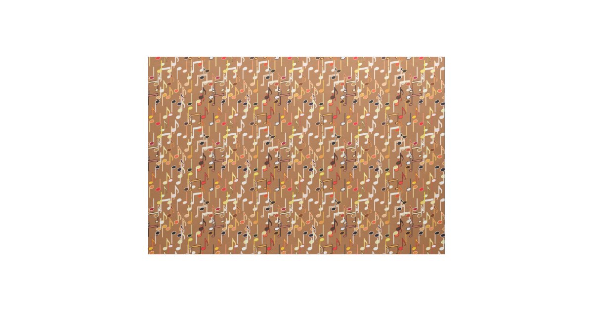 Musical Notes print - Caramel Tan, Multi Fabric | Zazzle