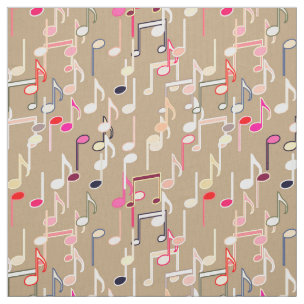 Fancy Music Notes Fabric | Zazzle