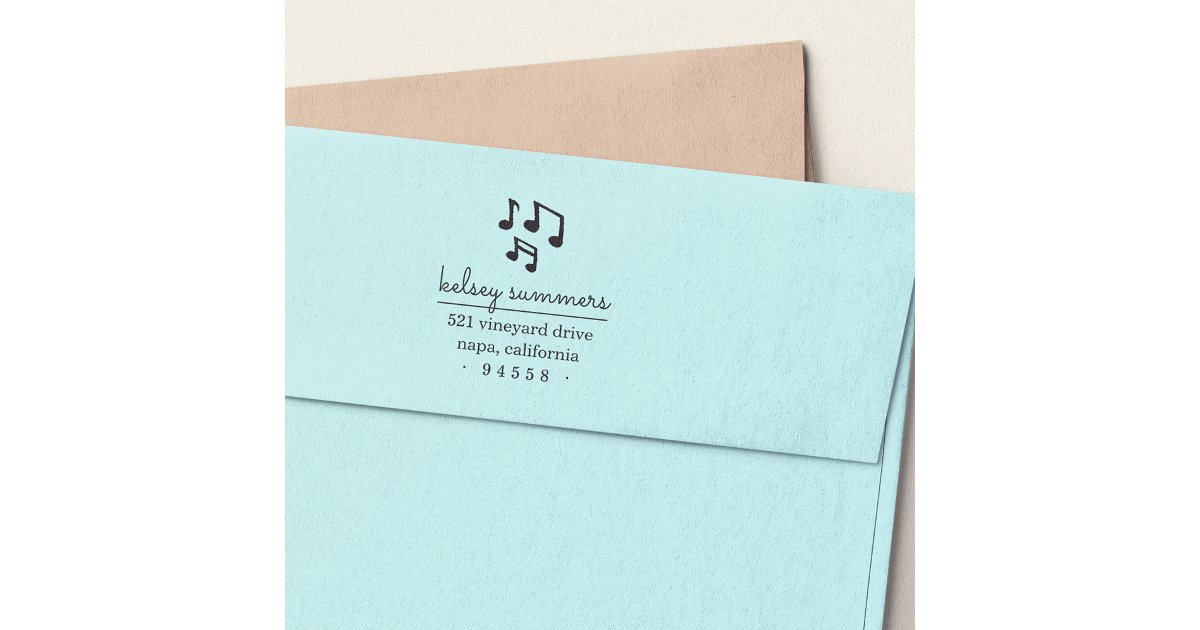 Musical Notes Return Address Stamp | Zazzle
