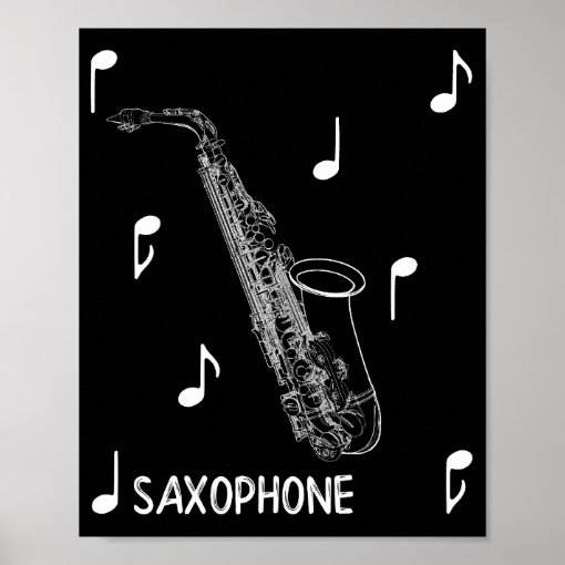 Musical Notes Saxophone Poster | Zazzle