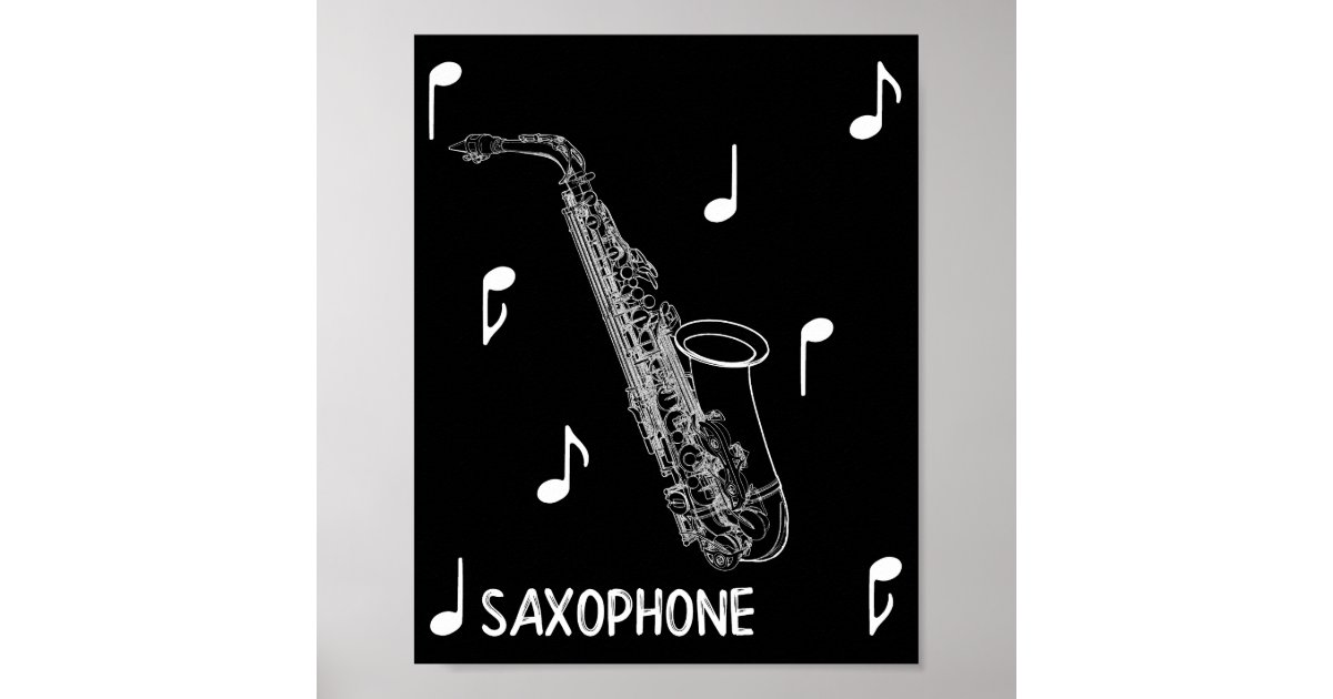 Musical Notes Saxophone Poster | Zazzle