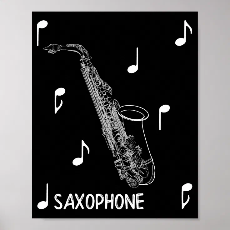 Musical Notes Saxophone Poster | Zazzle