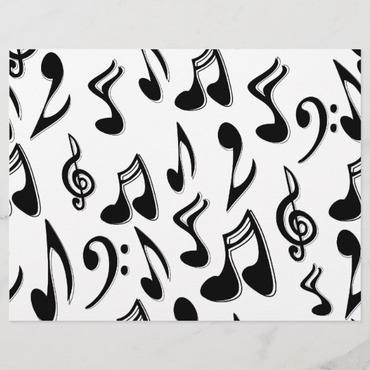Musical Notes Scrapbook Paper | Zazzle.com