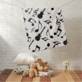 Musical Notes - Sheet Music Design Receiving Blanket | Zazzle