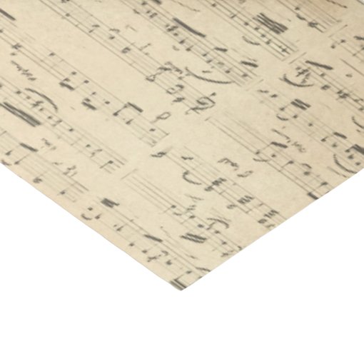 Musical Notes Sheet Music on Tan Decoupage | Zazzle