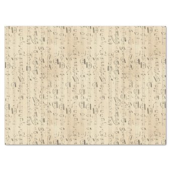 Musical Notes Sheet Music on Tan Decoupage | Zazzle
