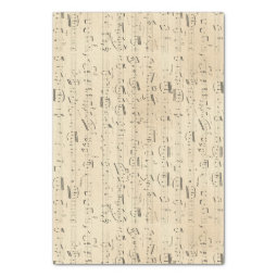 Musical Notes Sheet Music on Tan Decoupage | Zazzle