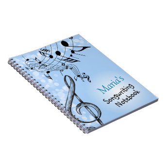Musical Notes Singer Composer Songwriting Notebook | Zazzle