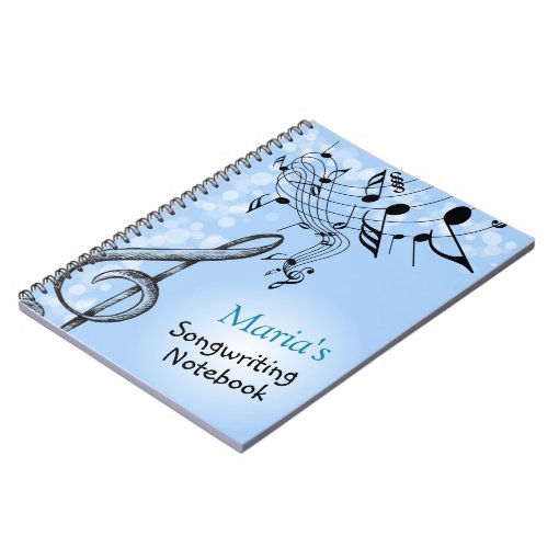 Musical Notes Singer Composer Songwriting Notebook | Zazzle