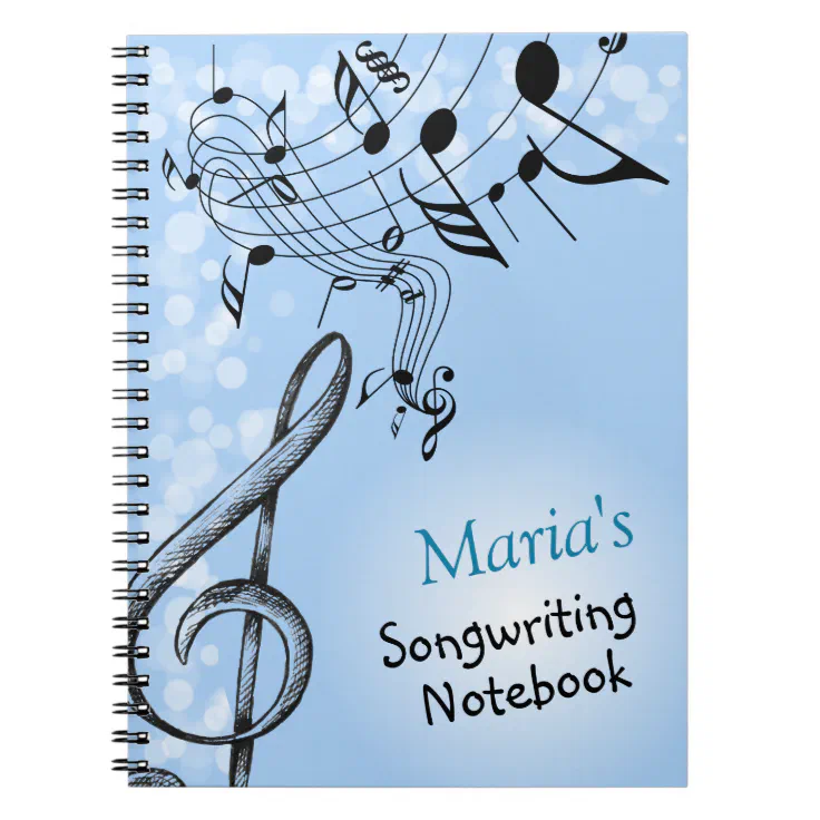 Musical Notes Singer Composer Songwriting Notebook | Zazzle