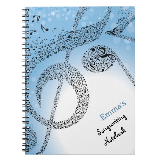 Musical Notes Songwriting Notebook | Zazzle.com
