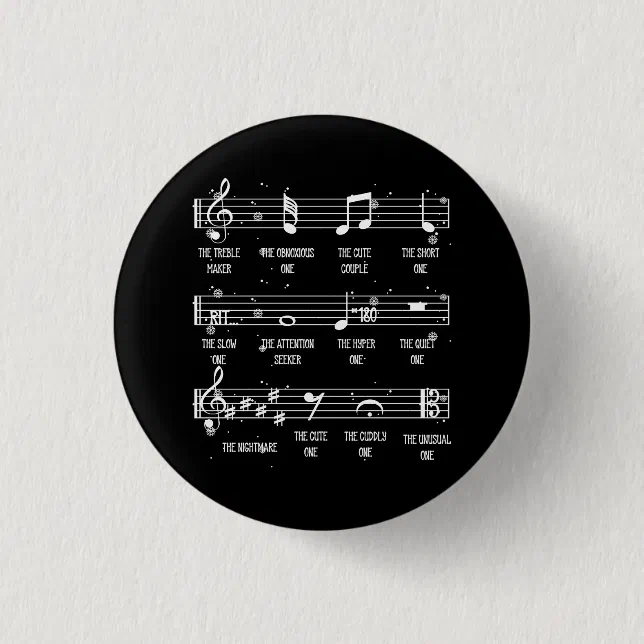 Musical Notes Symbol Definition Humor Funny Christ Button | Zazzle