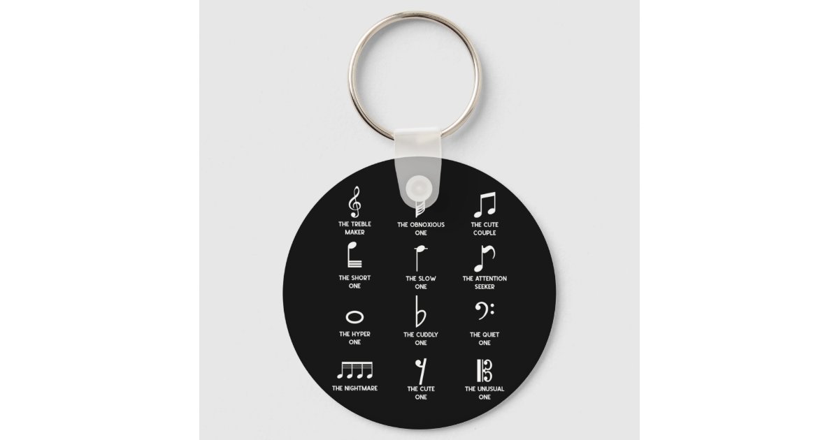 Musical Notes Symbol Definition Humor Keychain | Zazzle