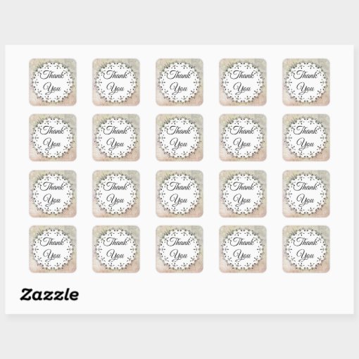 Musical Notes Vintage Thank You Stickers | Zazzle