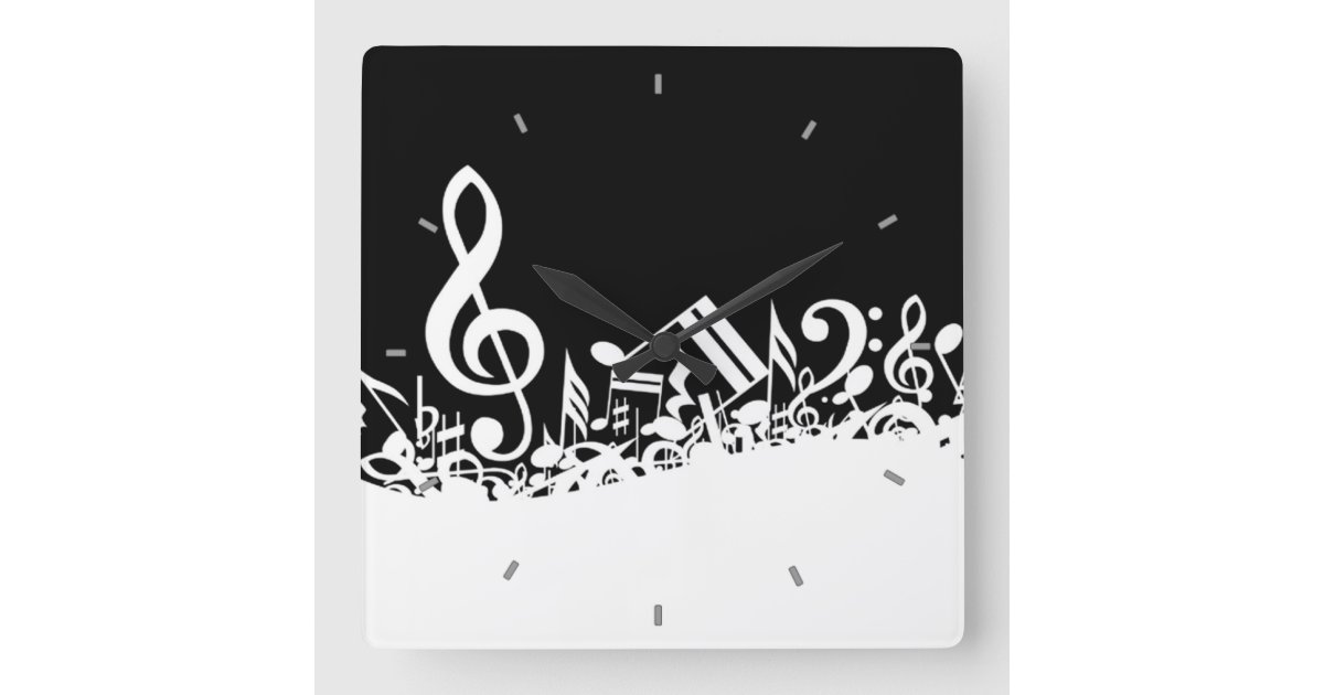 Musical Notes Wall Clock | Zazzle