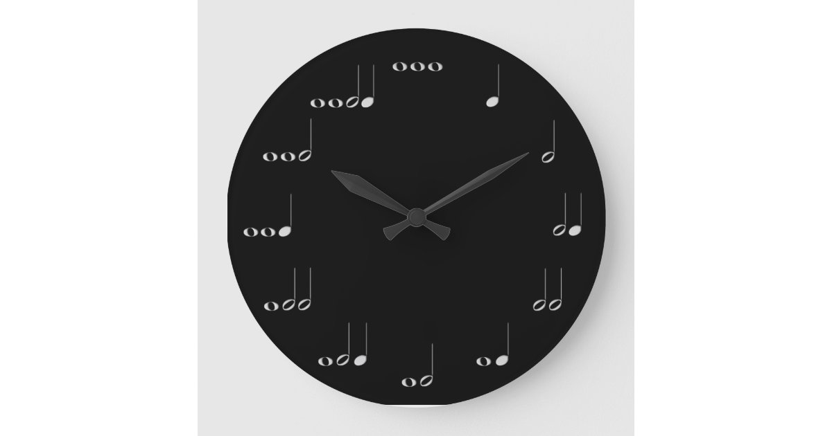 Musical notes wall clock | Zazzle