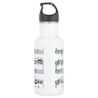 musical notes water bottle | Zazzle