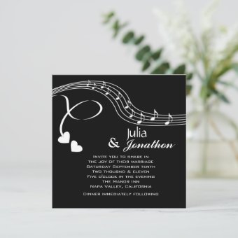 Musical Notes Wedding Invitation | Zazzle