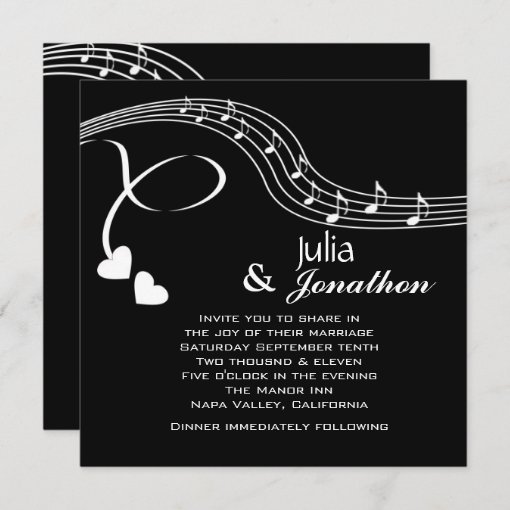 Musical Notes Wedding Invitation | Zazzle