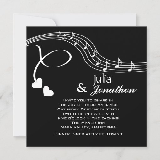 Musical Notes Wedding Invitation | Zazzle
