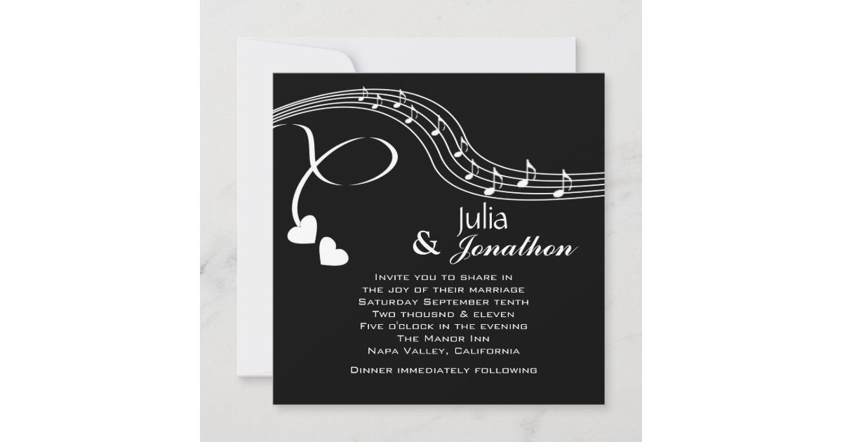 Musical Notes Wedding Invitation | Zazzle