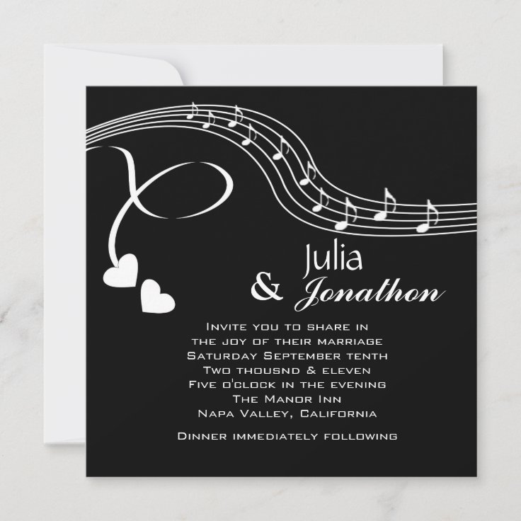 Musical Notes Wedding Invitation | Zazzle