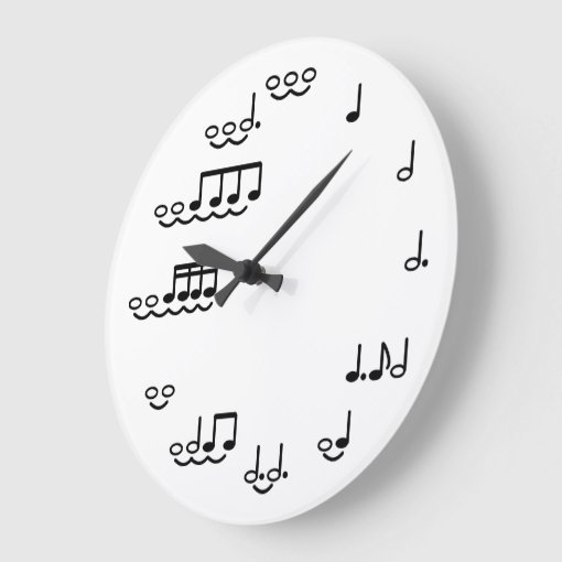 Musical Notes Whimsical Wall Clock for Musicians | Zazzle