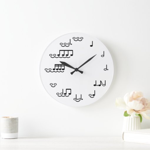 Musical Notes Whimsical Wall Clock for Musicians | Zazzle