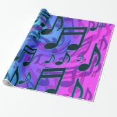 Musical Pattern Dreamy Swirly Music Notes Wrapping Paper | Zazzle