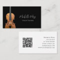 Musical QR code Violin Teacher Black White Business Card | Zazzle