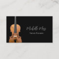 Musical QR code Violin Teacher Black White Business Card | Zazzle