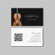 Musical QR code Violin Teacher Black White Business Card | Zazzle