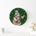 Musical Santa Claus Playing Christmas Songs Large Clock | Zazzle