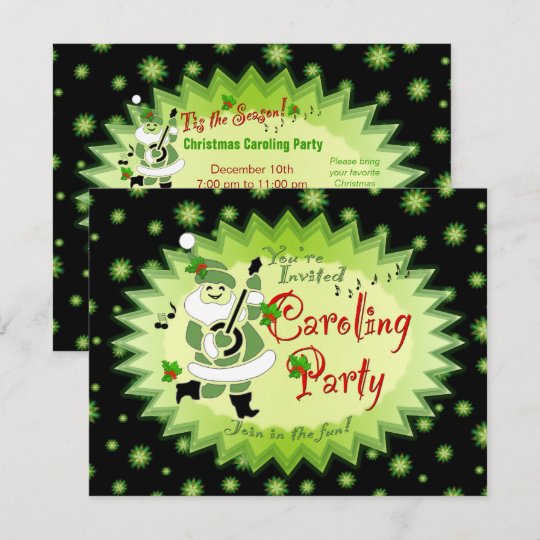 Musical Santa Elf Christmas Caroling Party Invitat Invitation | Zazzle.com