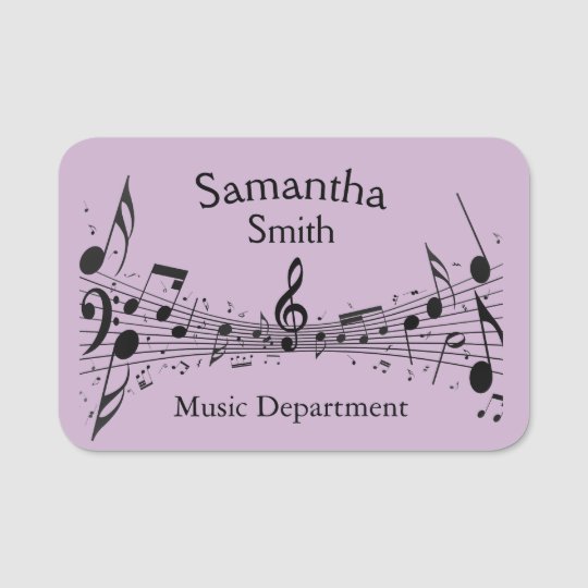 Musical Score Design Name Tag | Zazzle.com