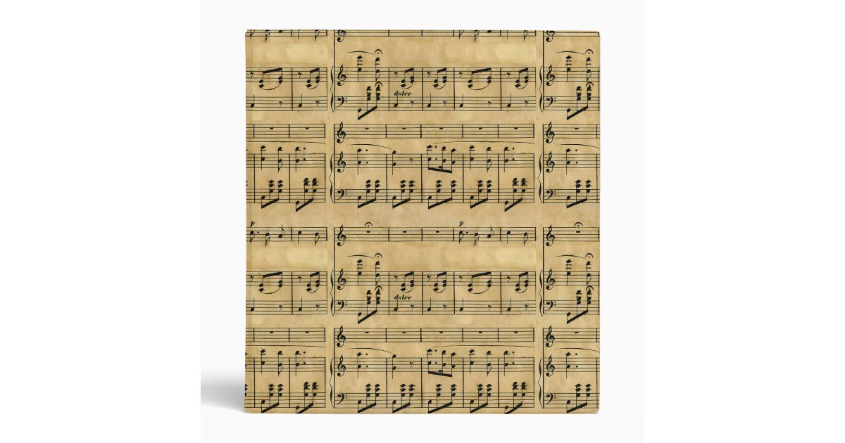 Musical Score Old Parchment Paper Design Binder | Zazzle