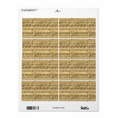Musical Score Old Parchment Paper Design Label | Zazzle
