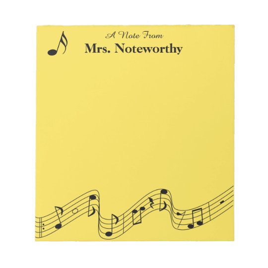 Musical Themed 40 Page Notepad Personalized | Zazzle.com
