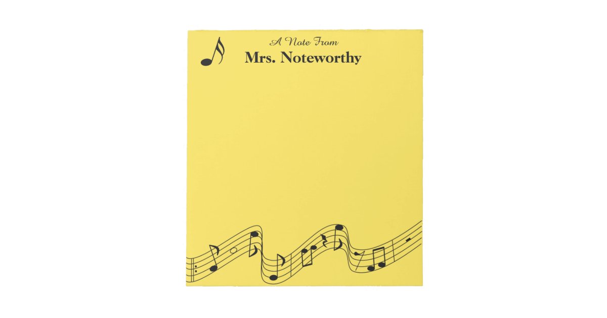 Musical Themed 40 Page Notepad Personalized | Zazzle