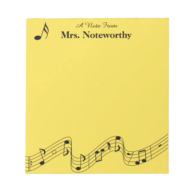 Musical Themed 40 Page Notepad Personalized | Zazzle