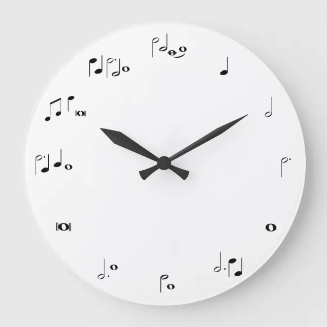 Musical timing clock - black and white | Zazzle