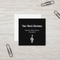 Musical Treble Clef QR code Music Lessons Black Square Business Card ...