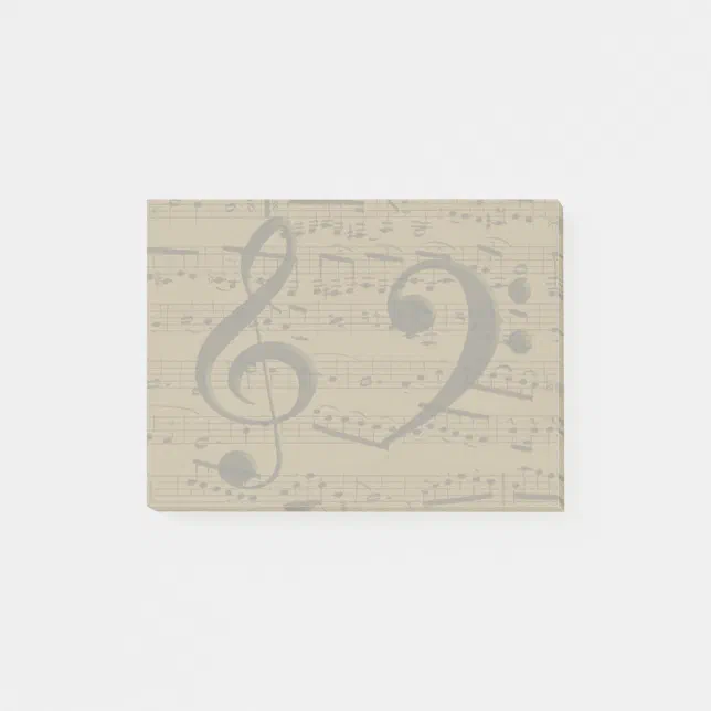 Musical Treble Clef Sheet Music Classic Post-it Notes | Zazzle