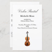 Musical Violin Recital Custom Program | Zazzle