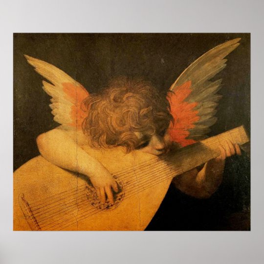 musician angel playing lute by Rosso Fiorentino Poster | Zazzle.com