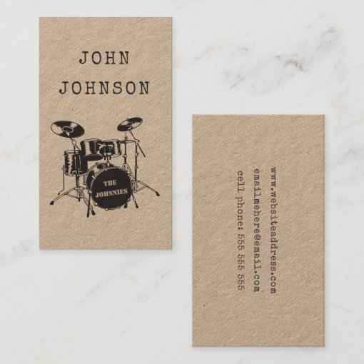 Musician Artist Drummer Percussion Band Publicity Calling Card | Zazzle