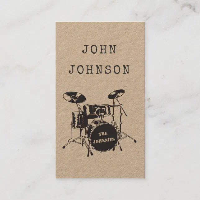 Musician Artist Drummer Percussion Band Publicity Calling Card | Zazzle