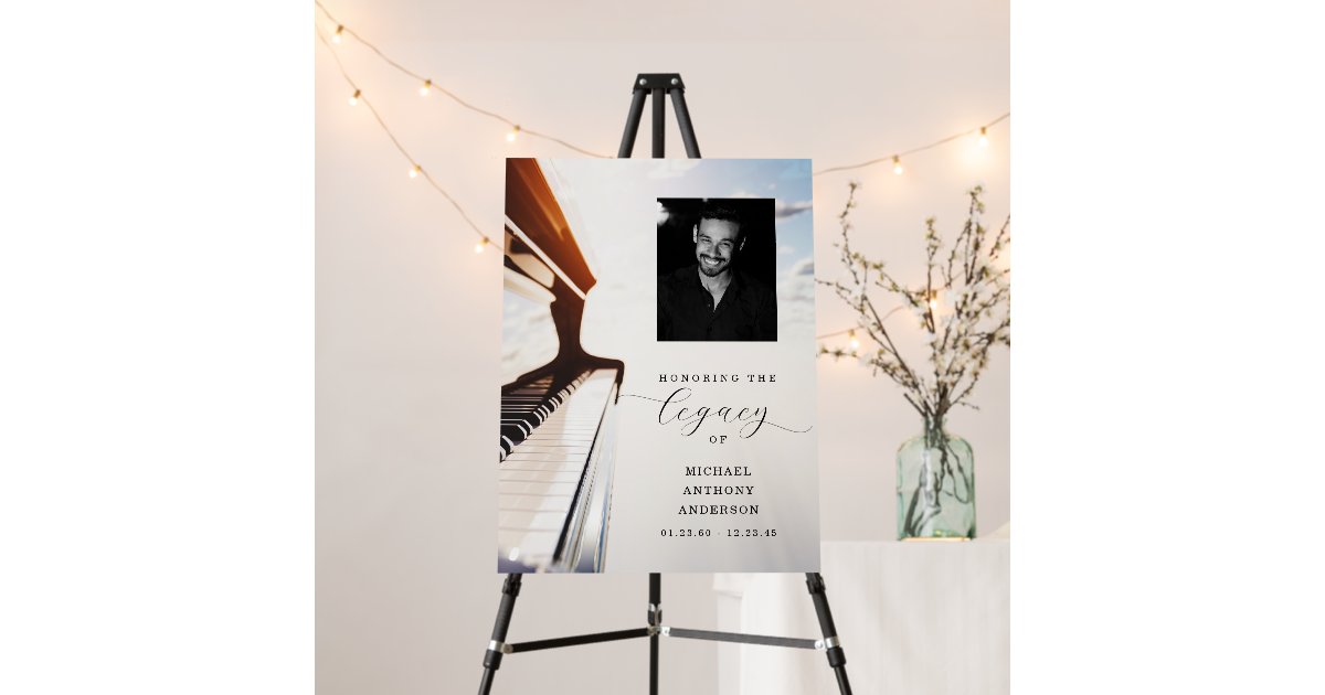 Musician Funeral Welcome Sign Piano Memorial | Zazzle